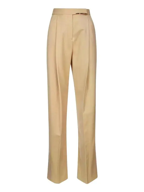 Elisabetta Franchi Logo-plaque Trousers - Neutrals