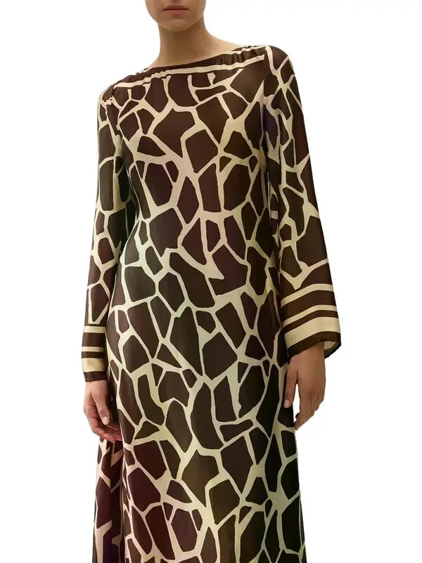 Faithfull The Brand Orsino Long-sleeve Maxi Dress - Brown