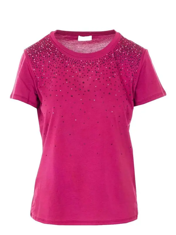 Liu Jo Strass Crewneck T-shirt - Pink