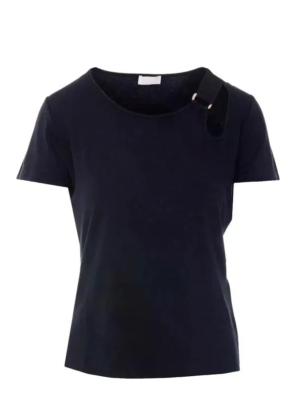 Liu Jo Crewneck T-shirt With Shoulder Detail - Black