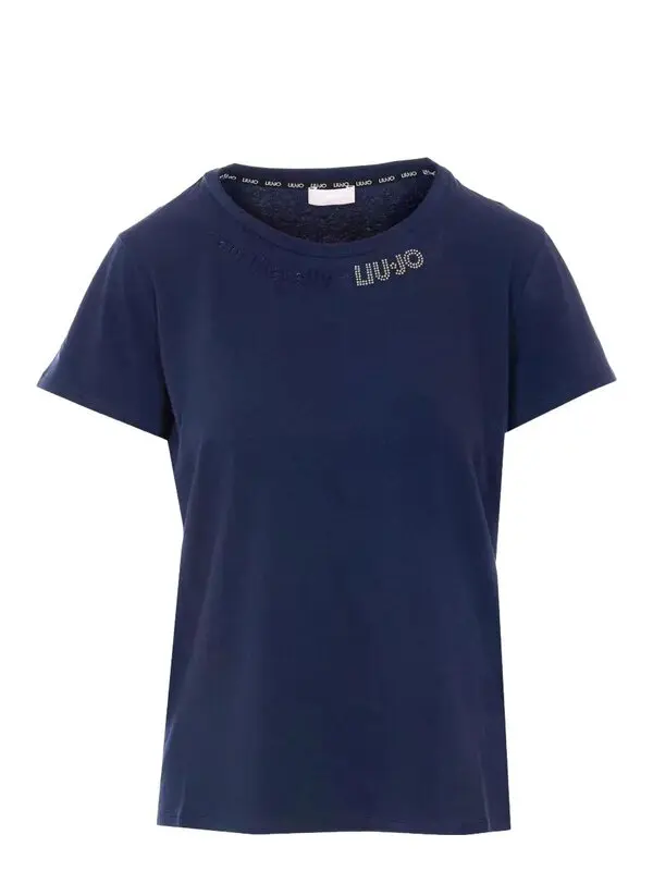 Liu Jo Strass Logo T-shirt - Blue