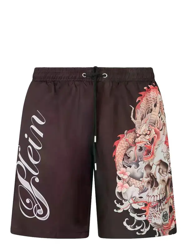 Philipp Plein Skull-print Shorts - Brown