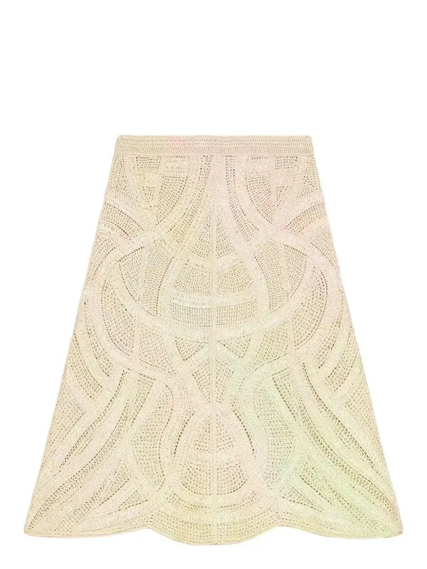 Maje Crochet Knit Skirt - Neutrals