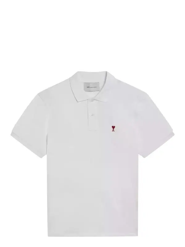Ami Piqué Polo Shirt - White
