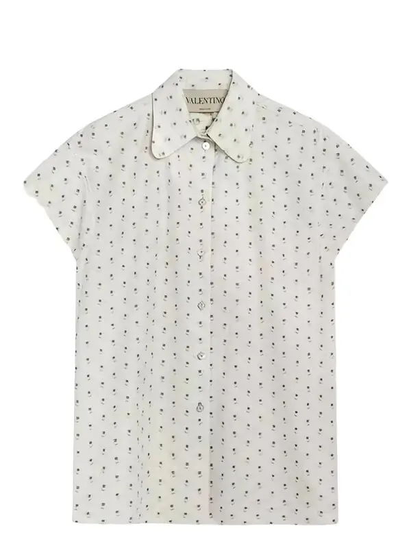 Valentino Garavani Button-up Collared Cotton Shirt - White
