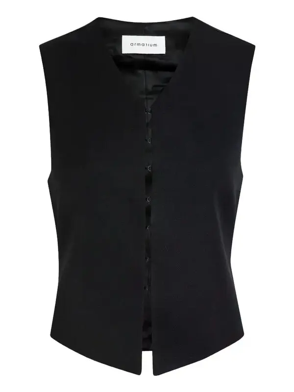 ARMARIUM V-neck Tailored Waistcoat - Black