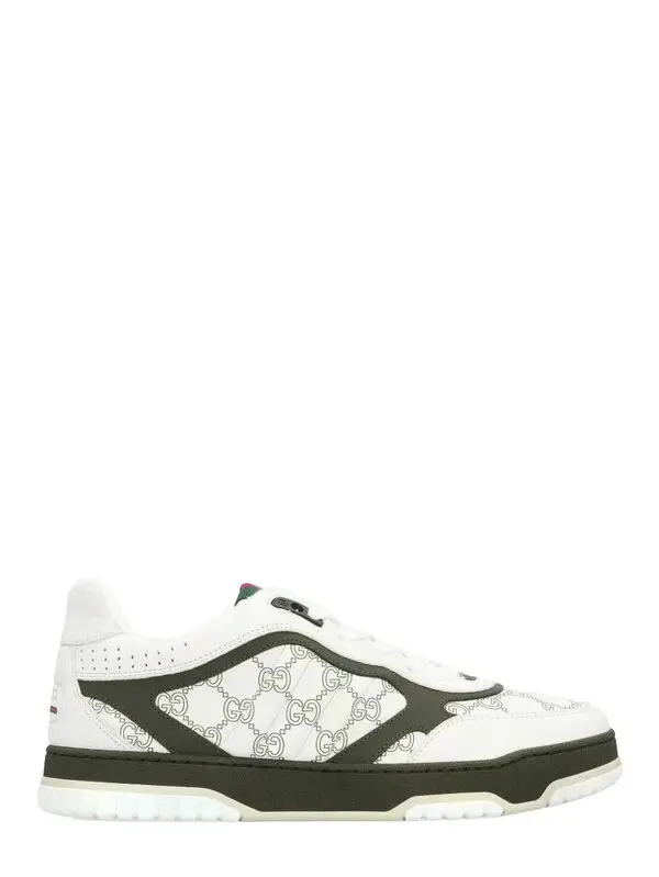 Gucci Gg Motif Leather Sneakers - White
