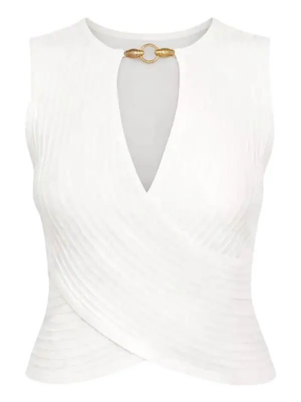 Just Cavalli Ring-detail Sleeveless Top - White