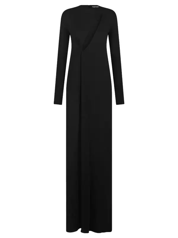 TOM FORD Long-sleeve V-neck Dress - Black