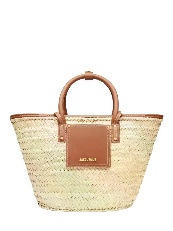 Jacquemus Soli Straw Tote Bag - Neutrals