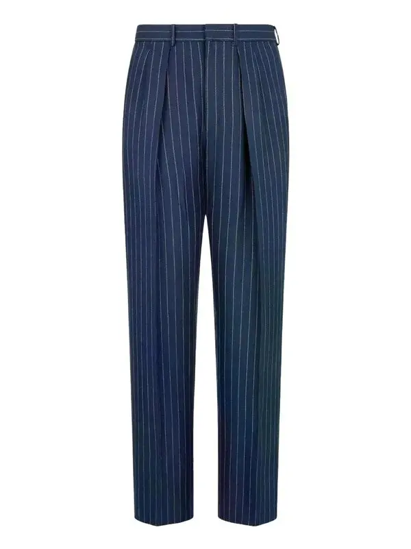 TOM FORD Striped Pleated Trousers - Blue