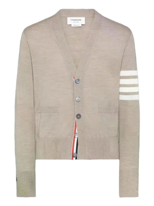 Thom Browne 4-bar V-neck Cardigan - Neutrals
