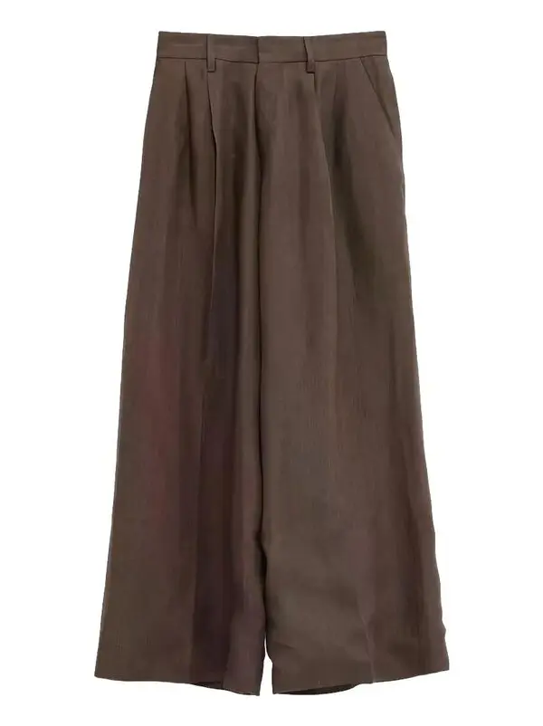 ERL Pleated Wide-leg Trousers - Brown
