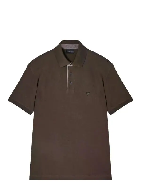 Emporio Armani Logo-detail Polo Shirt - Brown