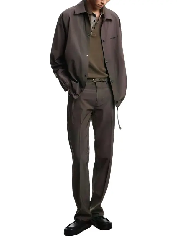 Emporio Armani Regular Fit Piqué Polo Shirt - Brown