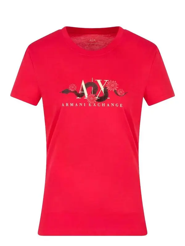 Armani Exchange Logo-print Crew-neck T-shirt - Red