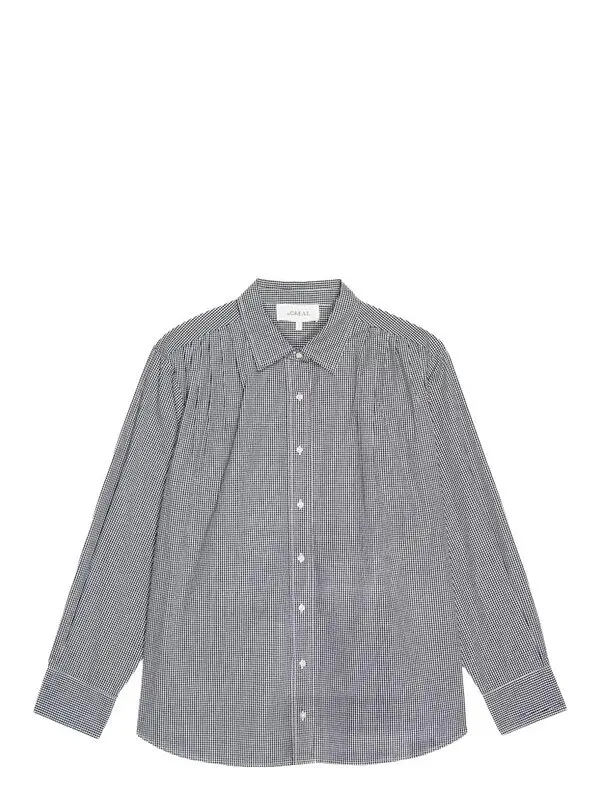The Great. Checked-pattern Long-sleeved Shirt - Black