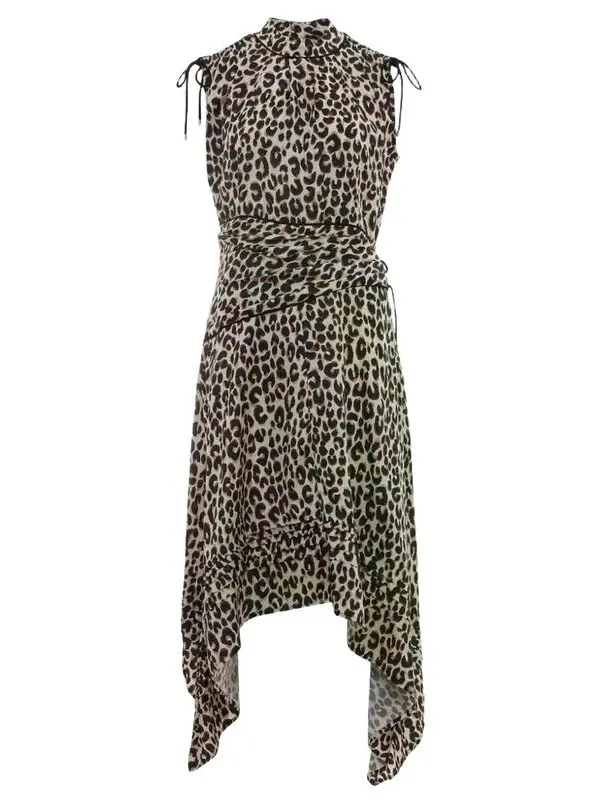 3.1 Phillip Lim Animal-print Tie-waist Dress - Neutrals