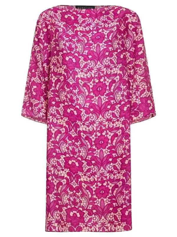 GIANLUCA CAPANNOLO Floral-print Silk Dress - Pink