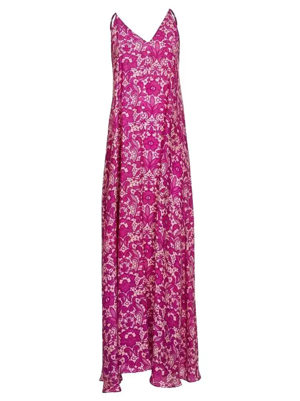 GIANLUCA CAPANNOLO Floral-print V-neck Dress - Pink