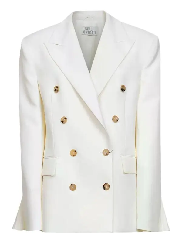 Giuseppe Di Morabito Pleated Double-breasted Jacket - White