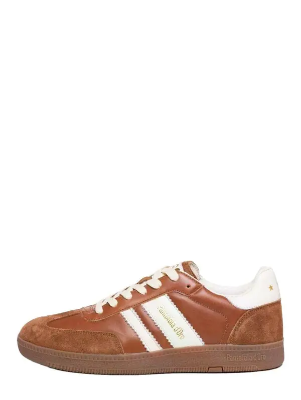 PANTOFOLA D'ORO Stripe Leather Sneakers - Brown
