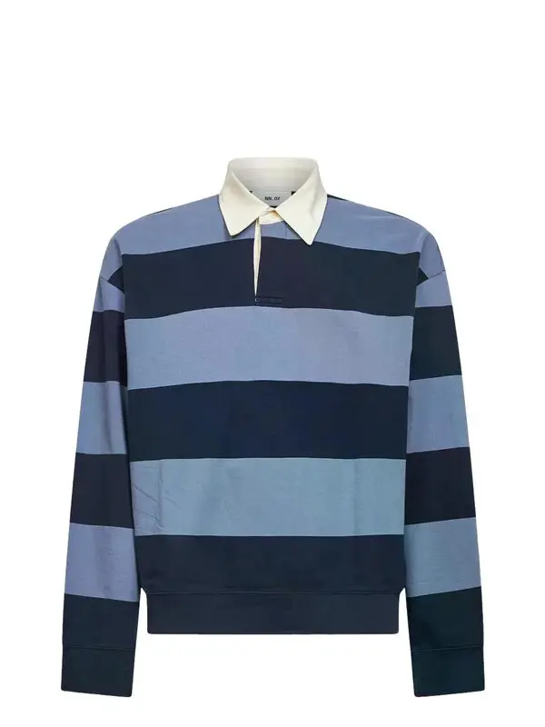 Nn07 David Striped Sweatshirt - Blue