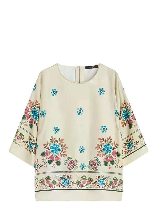 Max Mara Floral-print Blouse - Neutrals