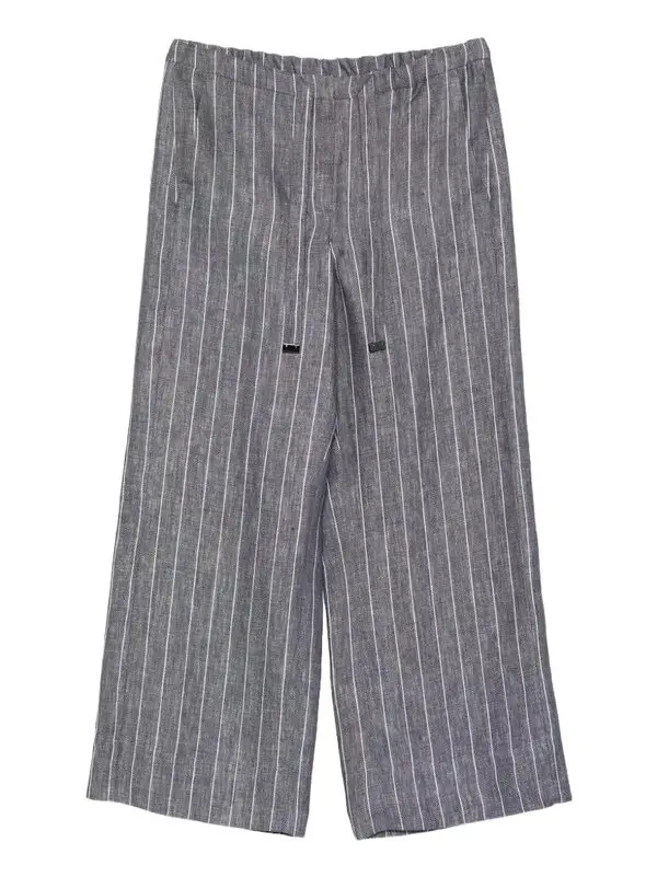 Max Mara Pinstripe Drawstring Trousers - Blue