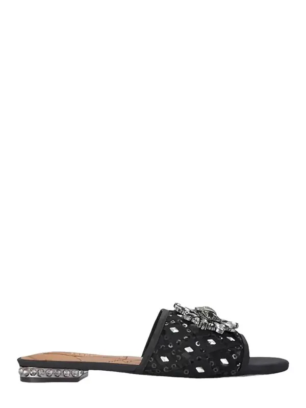 Kurt Geiger Chelsea Crystal-embellished Flat Sandals - Black