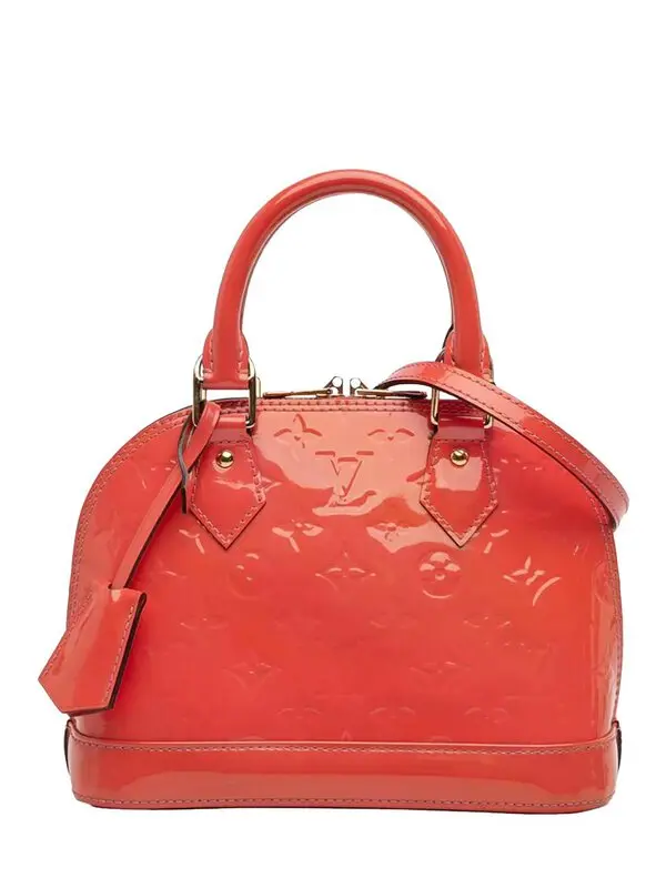 LOUIS VUITTON 2015 Monogram Vernis Alma Bb Satchel - Orange