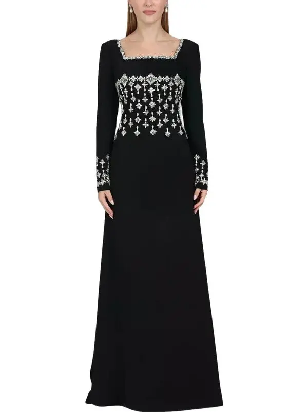 DINA MELWANI Crystal-embellished Maxi Dress - Black