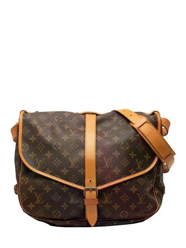 LOUIS VUITTON 1992 Monogram Saumur 35 Crossbody Bag - Brown