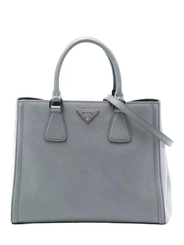 Prada Medium Bicolor Saffiano Lux Galleria Satchel - Grey