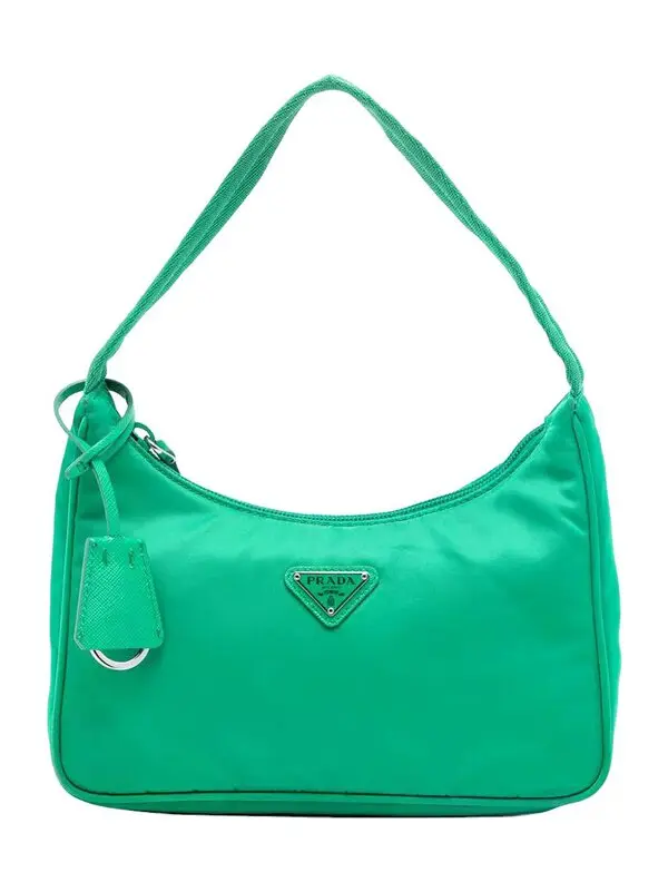 Prada 2019-2025 Re-edition 2000 Mini Tessuto Shoulder Bag - Green