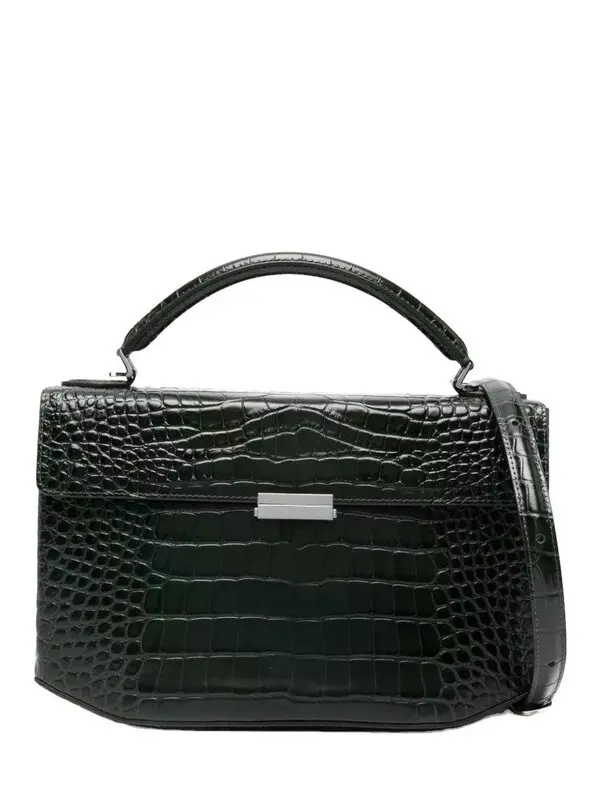 TOTEME Crocodile-embossed Leather Tote - Green