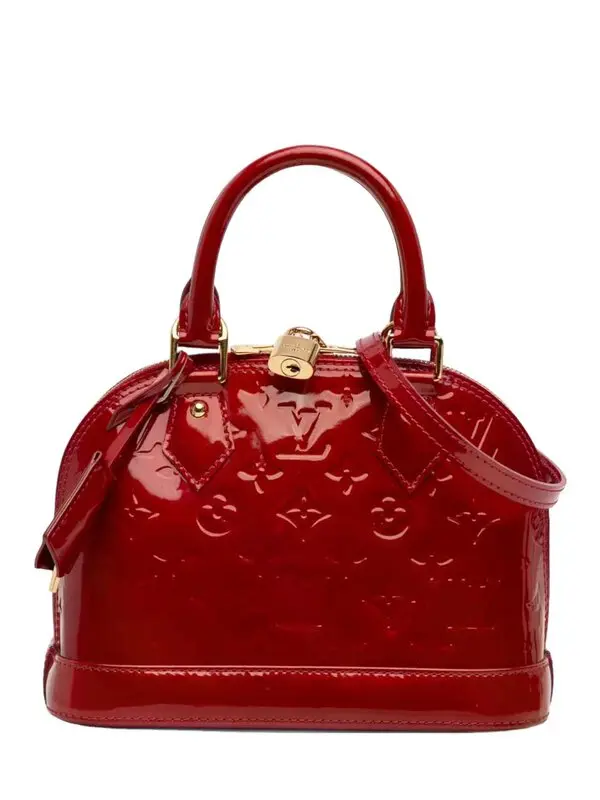 LOUIS VUITTON 2013 Monogram Vernis Alma Bb Satchel - Red
