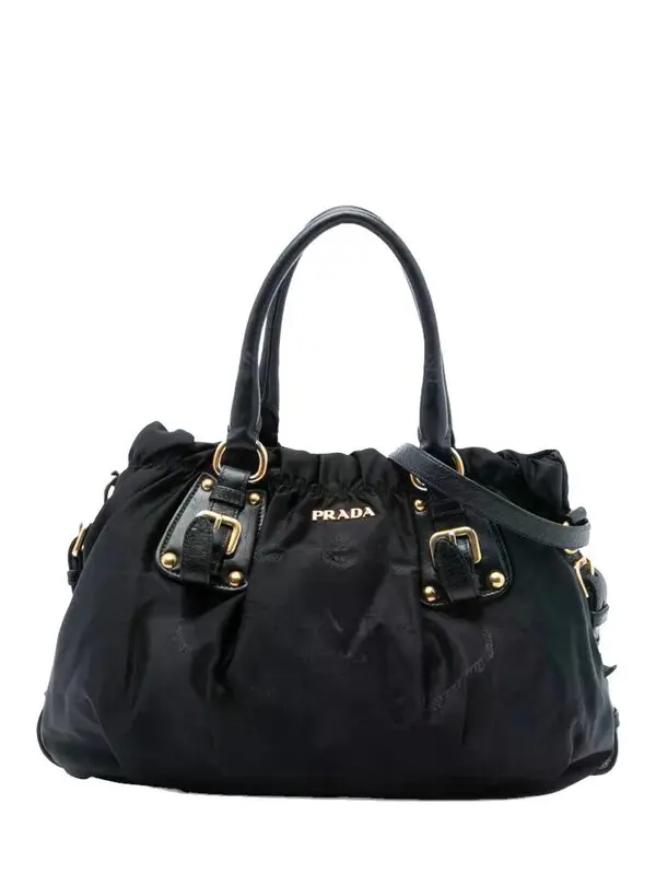 Prada 2000-2025 Tessuto Canapa Logo Satchel - Black