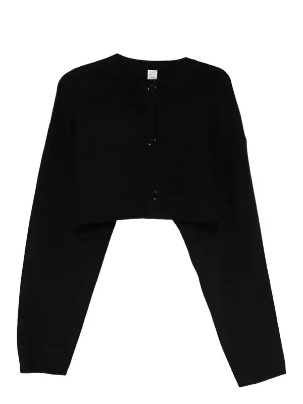 TOTEME Cropped Oversized Cardigan - Black