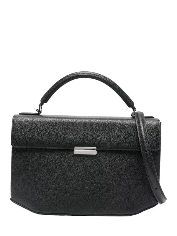 TOTEME Grained-leather Top-handle Tote - Black
