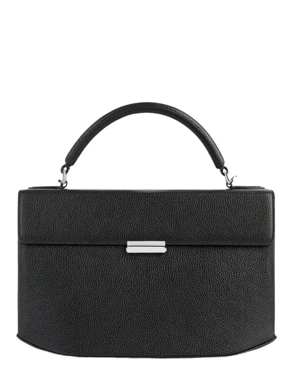TOTEME Grained-leather Top-handle Tote - Black