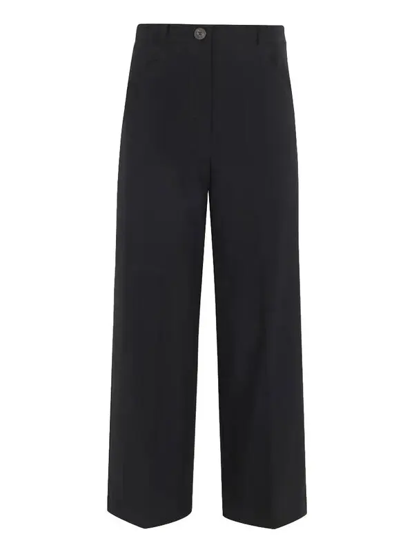 RRD Button Detailed Wide Leg Trousers - Black