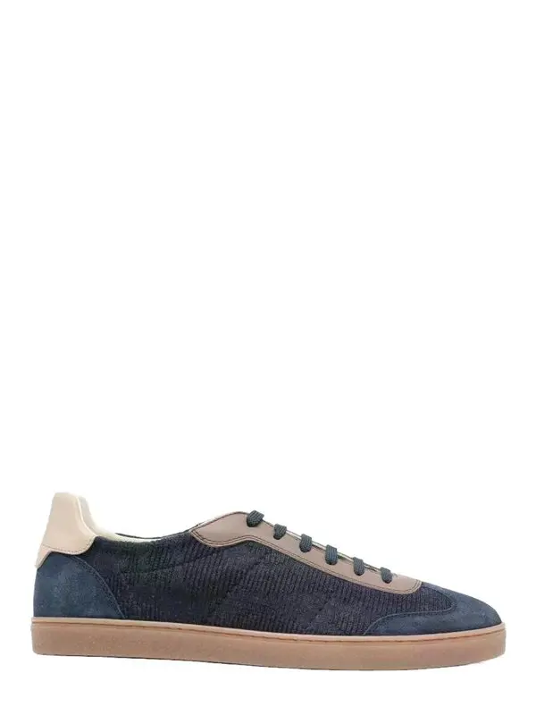 Brunello Cucinelli Panelled Lace-up Sneakers - Blue
