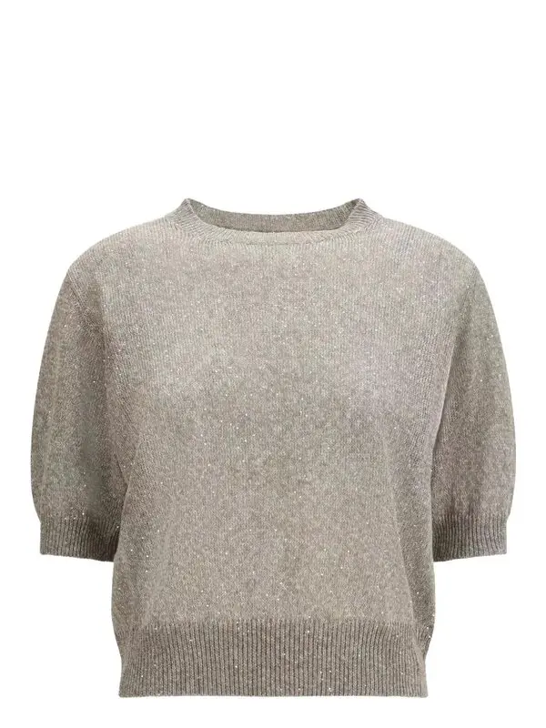 Brunello Cucinelli Sequin-embellished T-shirt - Grey