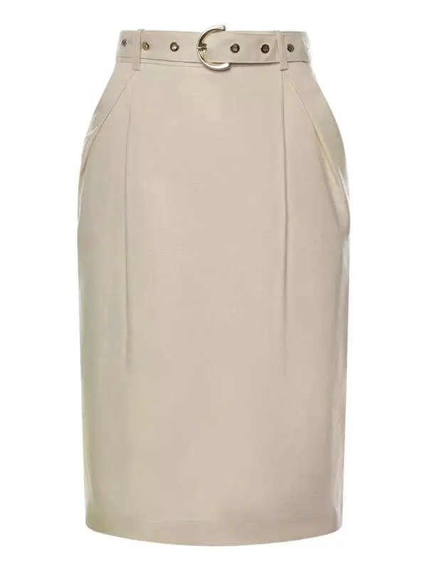 Pinko Belted Midi Skirt - Neutrals