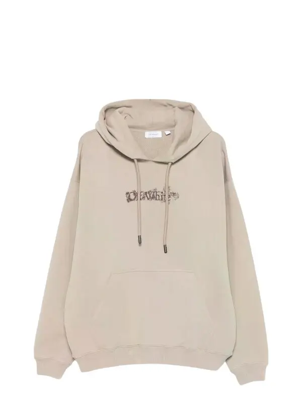 Off-White Floral Embroidered Hoodie - Grey