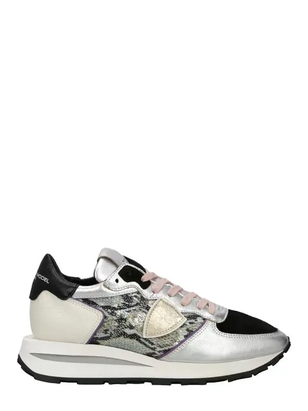 Philippe Model Tropez Haute Panelled Sneakers - Silver