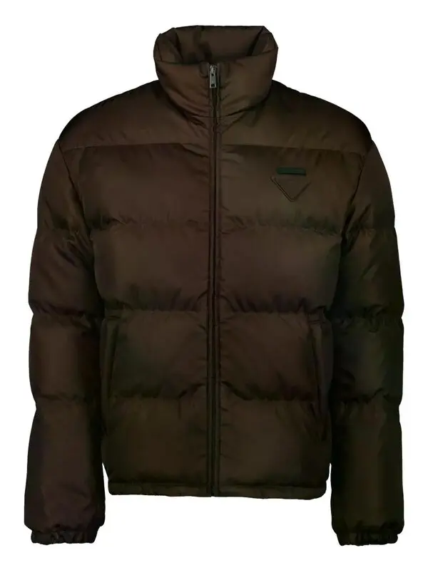 Prada Zip Puffer Jacket - Brown