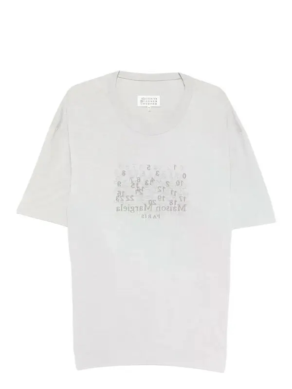 MAISON MARGIELA Logo-embroidered T-shirt - Grey