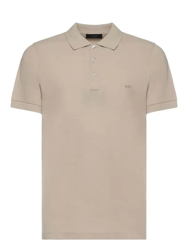 FAY Logo-embroidered Polo Shirt - Neutrals